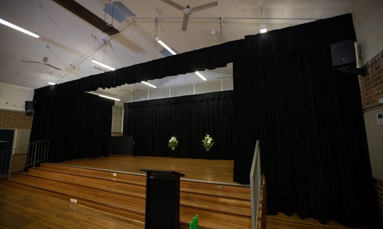 Homebush West Public School Stage Curtains and Truss - PHANTOS